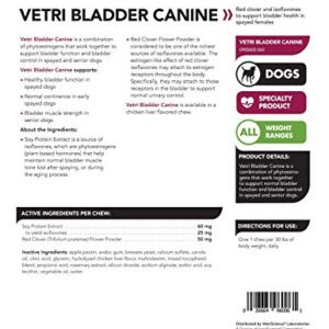 VetriScience Vetri Bladder Canine, 60 Chicken Flavored Chews - Bladder Control Supplement for Dogs with Red Clover Flower