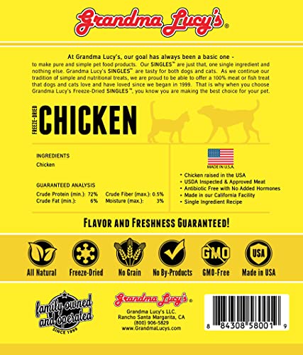 Grandma Lucy's - Singles Chicken Pet Treats – 3.5Oz