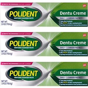 Polident Cream,Paste Dentu-Creme 3.90 oz (Pack of 3),Mint