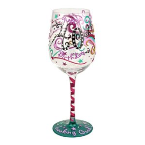 top shelf 40-ish birthday novelty wine glass