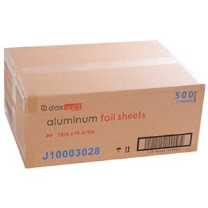 Daxwell Aluminum Heavy Duty Foil Interfolded Pop-Up Sheets, 12" x 10.75", J10003028 (3,000; 6 Boxes of 500)