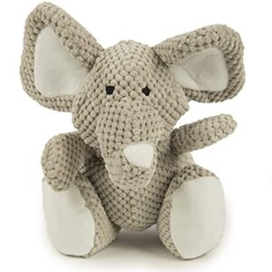 goDog Checkers Elephant Squeaky Plush Dog Toy, Chew Guard Technology - Gray, Large