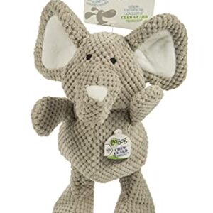 goDog Checkers Elephant Squeaky Plush Dog Toy, Chew Guard Technology - Gray, Large