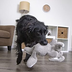 goDog Checkers Elephant Squeaky Plush Dog Toy, Chew Guard Technology - Gray, Large