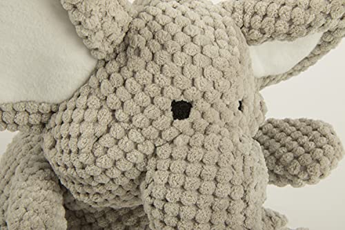 goDog Checkers Elephant Squeaky Plush Dog Toy, Chew Guard Technology - Gray, Large