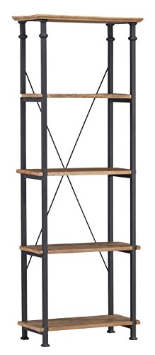 Homelegance Factory 4-Teir Bookcase, Rustic Brown