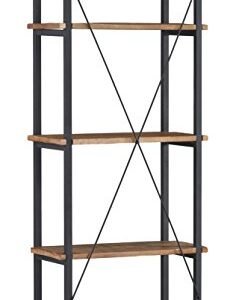 Homelegance Factory 4-Teir Bookcase, Rustic Brown