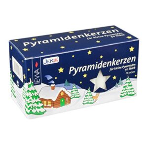 jeka white 14mm diameter pyramidenkerzen german candles, set of 50