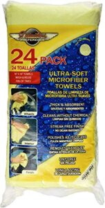 eurow microfiber deluxe 16in x 16in 325 gsm cleaning towels 24-pack