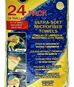 Eurow Microfiber Deluxe 16in x 16in 325 GSM Cleaning Towels 24-Pack