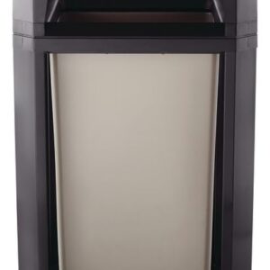 Rubbermaid Commercial Products Landmark Dome Top Trash Can with Ash Tray, 50-Gallon, Sable, Large Indoor/Outdoor Trash Can for Office/Restaurant/Mall/Hospital