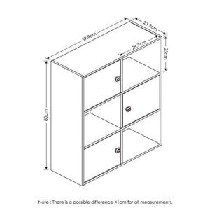 Furinno Pasir 3-Tier Shelf with 3 Door/Round Handle, Light Cherry