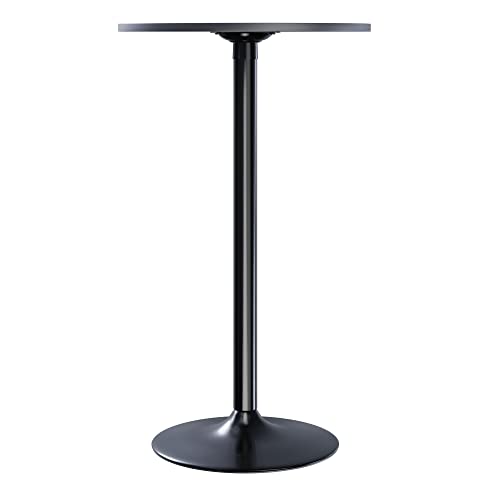 Winsome Obsidian Pub Table Round Black Mdf Top with Black Leg And Base - 23.7-Inch Top, 39.76-Inch Height, Pack of 1