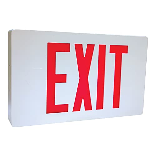 Sure-Lites CX61WH LED Die Cast Exit Sign, White Housing, Single Face, Red and Green Letters