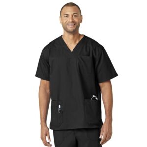 carhartt ripstop: men’s 4-pocket v-neck top — black, xl