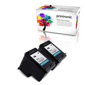 printronic remanufactured ink cartridge replacement for hp 98 for deskjet d4145 officejet h470 6310 photosmart c4100 d5060 (2 black)