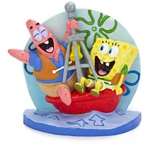 penn plax spongebob and patrick on a buoy aquarium ornament