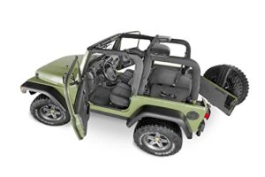 bedrug - jeep cargo kit | 1997 - 2006 jeep wrangler tj, cargo liner w/ tailgate liner | grey - 4 pc. | brtj97r