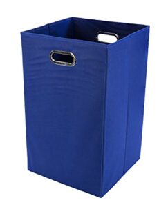 modern littles folding laundry basket with handles – high-strength polymer construction – folds for easy storage and transportation – 13.75 inches x 13.75 inches x 22.75 inches – blue