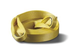 warn 88897 nylon webbing winch tree trunk protector rigging strap, 7.2 ton (14,400 lb) capacity, 2" width x 8' length, yellow