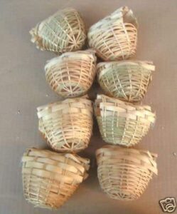 finch bird bamboo covered bird nest lot of 8 - small