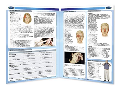 Headaches Guide - Medical Quick Reference Chart - 8.5" x 11" 4-Page Laminated