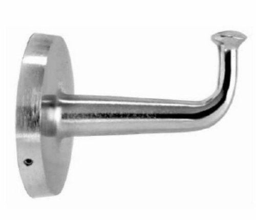 Bobrick 2116 Brass Heavy-Duty Clothes Hook with Concealed Mounting, Satin Nickel Plated Finish, 2-3/4" Flange Diameter x 3-7/16" Projection