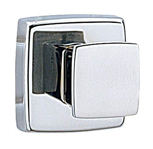 Bobrick 671 304 Stainless Steel Surface Mounted Single Robe Hook, Bright Finish, 2" Length x 2" Width x 2" Projection