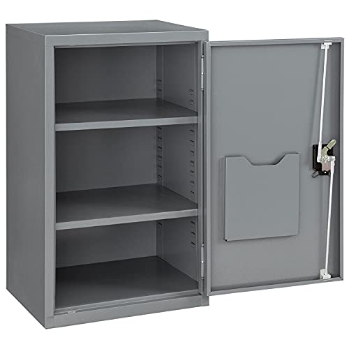 Global Industrial Assembled Wall Storage Cabinet, 19-7/8x14-1/4x32-3/4, Gray