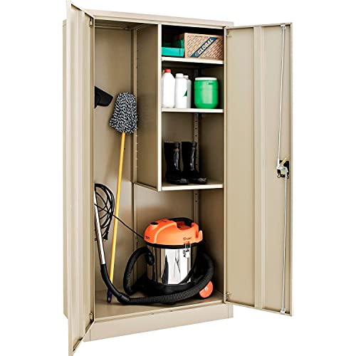 Global Industrial Unassembled Janitorial Cabinet, 36x18x72, Tan