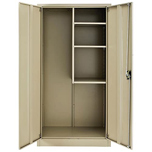 Global Industrial Unassembled Janitorial Cabinet, 36x18x72, Tan