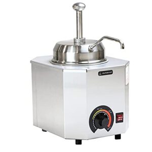 paragon pro-deluxe 2028b pump warmer for professional concessionaires requiring commercial quality & construction 500w accommodates #10 can, stainless steel|stainless