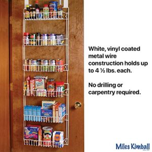 Miles Kimball Over The Door Kitchen Storage Organizer, White Vinyl-Coated Metal Wire - Measures 18 3/4" Wide x 52" High