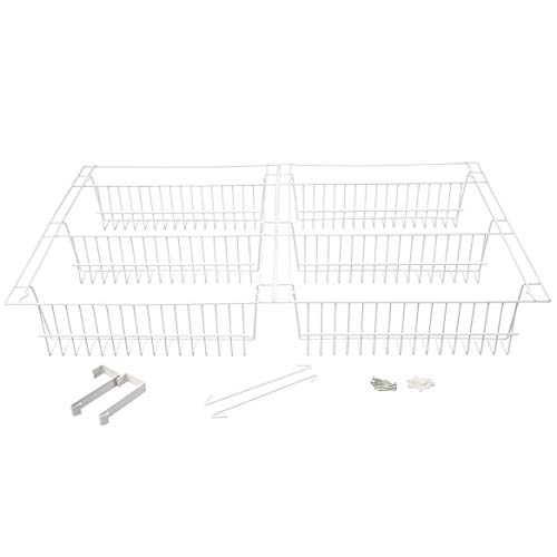 Miles Kimball Over The Door Kitchen Storage Organizer, White Vinyl-Coated Metal Wire - Measures 18 3/4" Wide x 52" High