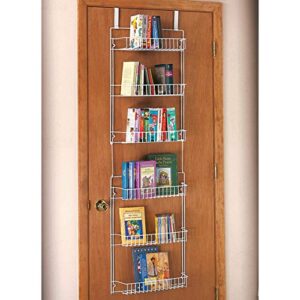 Miles Kimball Over The Door Kitchen Storage Organizer, White Vinyl-Coated Metal Wire - Measures 18 3/4" Wide x 52" High