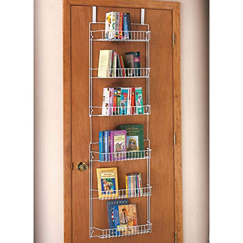 Miles Kimball Over The Door Kitchen Storage Organizer, White Vinyl-Coated Metal Wire - Measures 18 3/4" Wide x 52" High