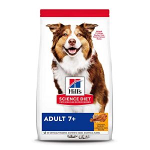 hill's science diet dry dog food, adult 7+ for senior dogs, chicken meal, barley & rice recipe, 33 lb. bag