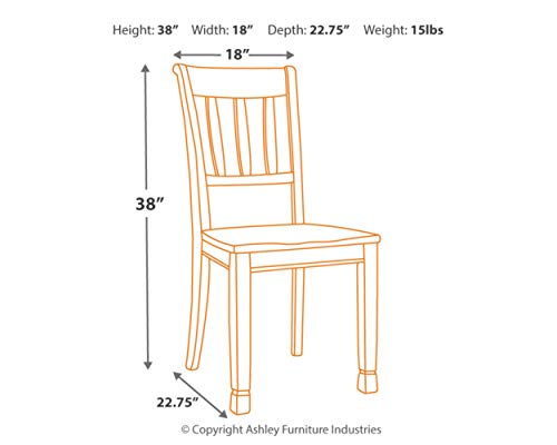 Signature Design by Ashley Whitesburg Cottage Rake Back Dining Chair, 2 Count, Brown & White