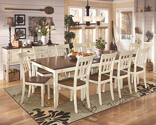 Signature Design by Ashley Whitesburg Cottage Rake Back Dining Chair, 2 Count, Brown & White