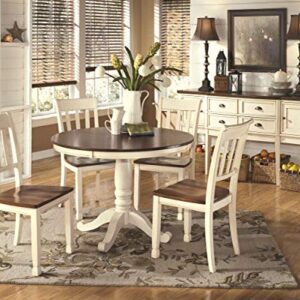 Signature Design by Ashley Whitesburg Cottage Rake Back Dining Chair, 2 Count, Brown & White