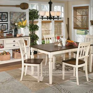 Signature Design by Ashley Whitesburg Cottage Rake Back Dining Chair, 2 Count, Brown & White