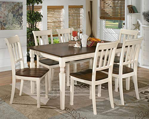 Signature Design by Ashley Whitesburg Cottage Rake Back Dining Chair, 2 Count, Brown & White