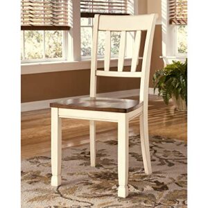 Signature Design by Ashley Whitesburg Cottage Rake Back Dining Chair, 2 Count, Brown & White