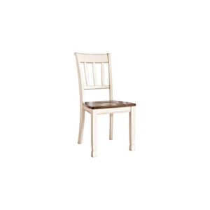 Signature Design by Ashley Whitesburg Cottage Rake Back Dining Chair, 2 Count, Brown & White