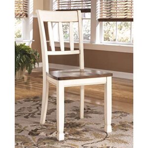 Signature Design by Ashley Whitesburg Cottage Rake Back Dining Chair, 2 Count, Brown & White