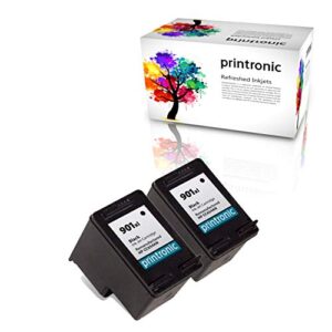 printronic 2 pack remanufactured hp 901xl ink cartridge for hp officejet 4500 j4580 j4660 j4550 j4540 j4524 printers (2 black)