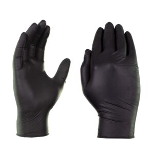 GLOVEWORKS Black Disposable Nitrile Industrial Gloves, 5 Mil, Latex & Powder-Free, Food-Safe, Textured, X-Large, Case of 1000