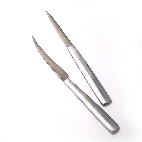 2 pc of Fruit Vegetable Carving Knifes Thai Cutter Style with Stainless Handle Tools