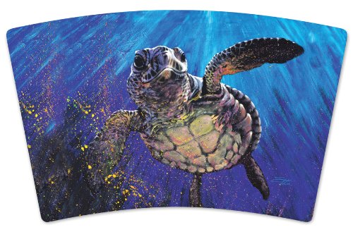 Mugzie Sea Turtle Travel Mug with Insulated Wetsuit Cover, 16 oz, Black