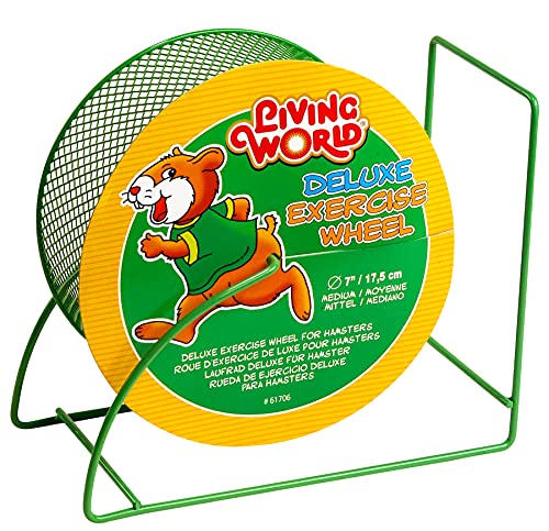 Living World Deluxe Exercise Wheel, Hamster and Small Animal Wheel, Green